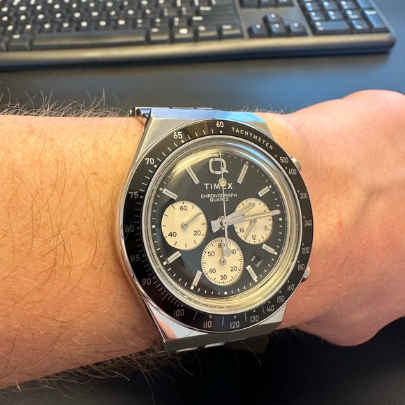 Timex | Accessories | Q Timex Chronograph 4mm Stainless Steel Bracelet ...